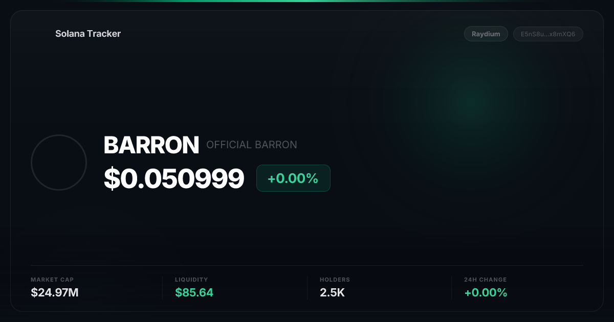 OFFICIAL BARRON (BARRON ) Price, Chart & Trading